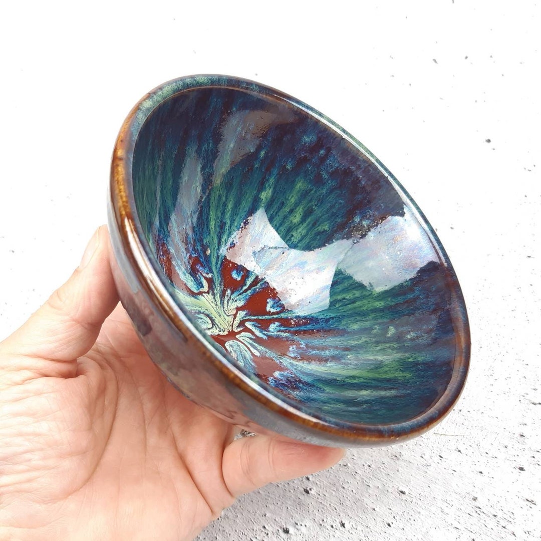 W Pink Blue Stoneware Bowl, Lilac Pottery Bowl, Medium Bowl, Soup Bowl ...