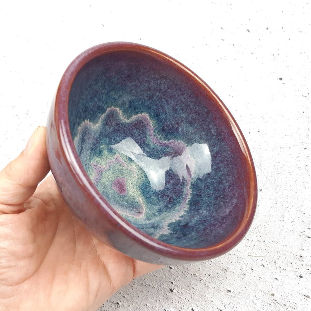 W Pink Blue Stoneware Bowl, Lilac Pottery Bowl, Medium Bowl, Soup Bowl ...