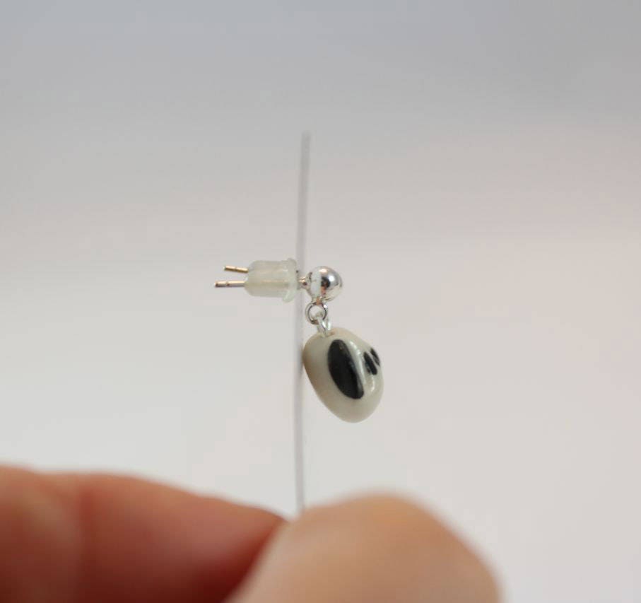 Miniature Porcelain Panda Bear Earrings Panda Silver Stud - Etsy