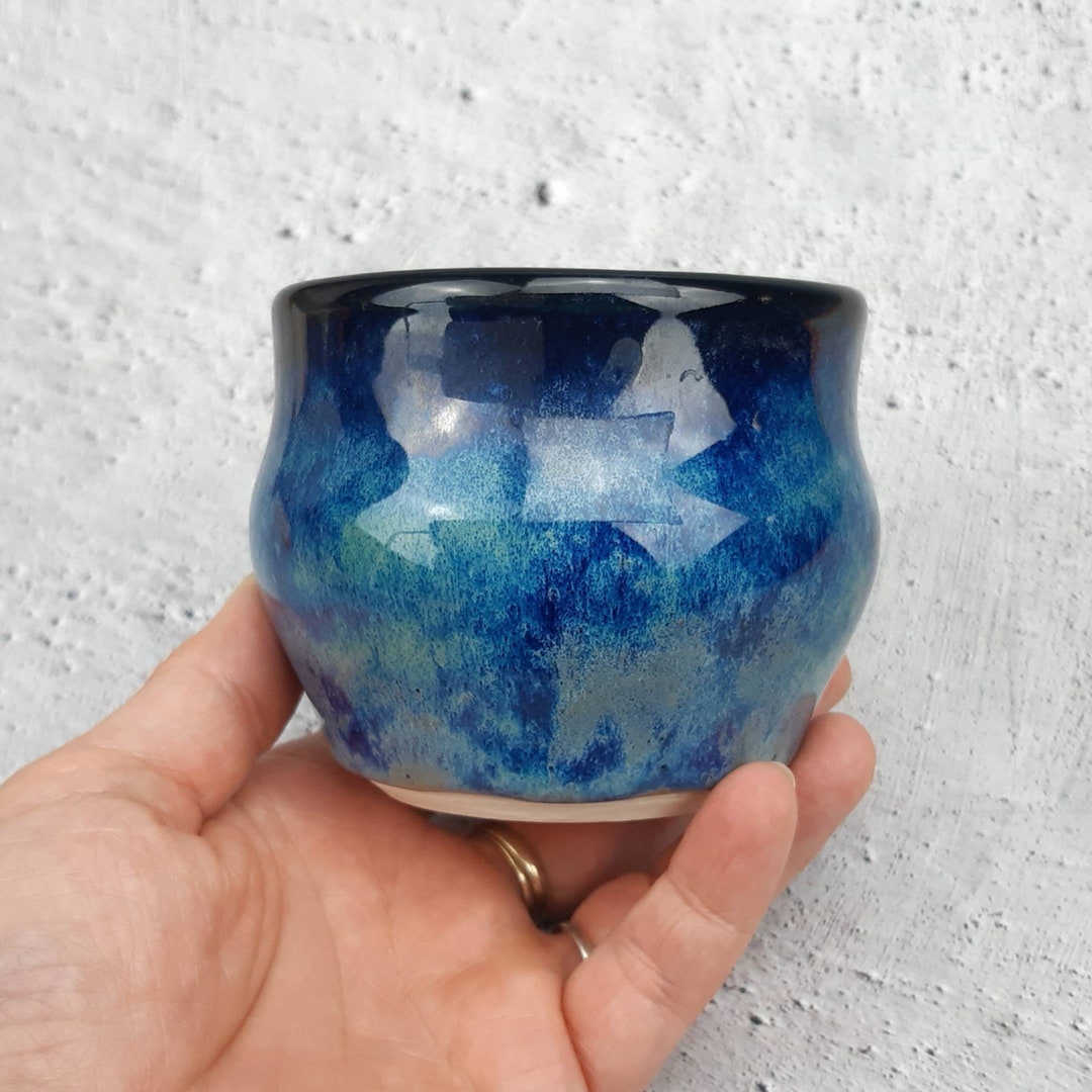 D Blue Green Stoneware Cup, Teal Pottery Cup, Handthrown Small Ceramic ...