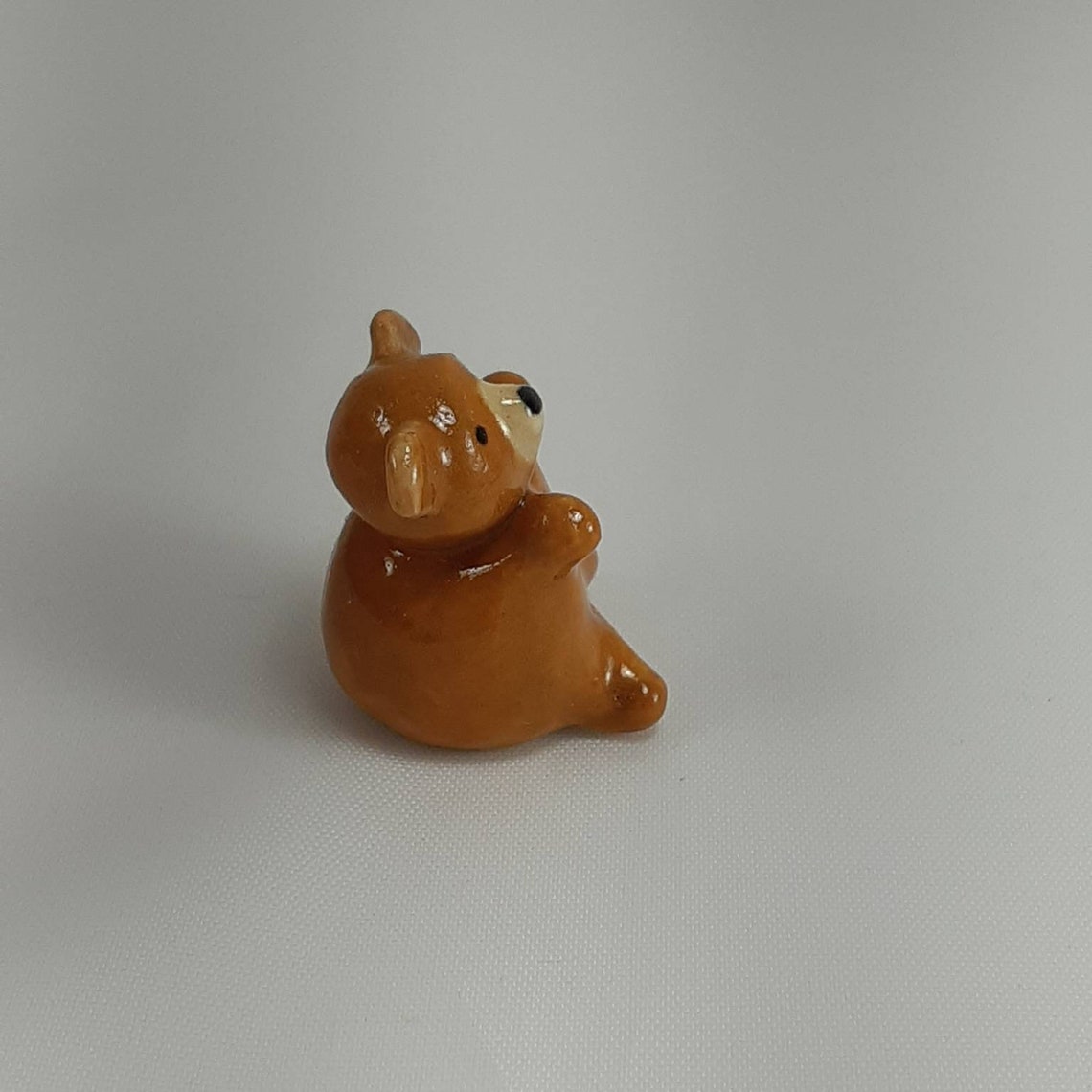 Miniature Porcelain Brown Bear Figurine Tiny Ceramic Tan Bear - Etsy