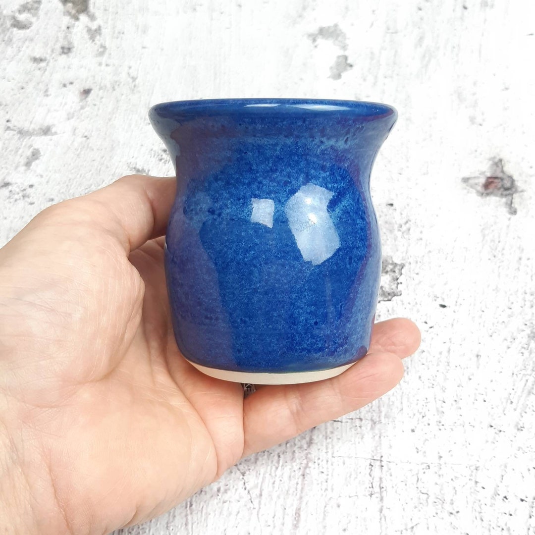 Blue Stoneware Tumbler, Stoneware Indigo Blue Pottery Cup, Handthrown ...