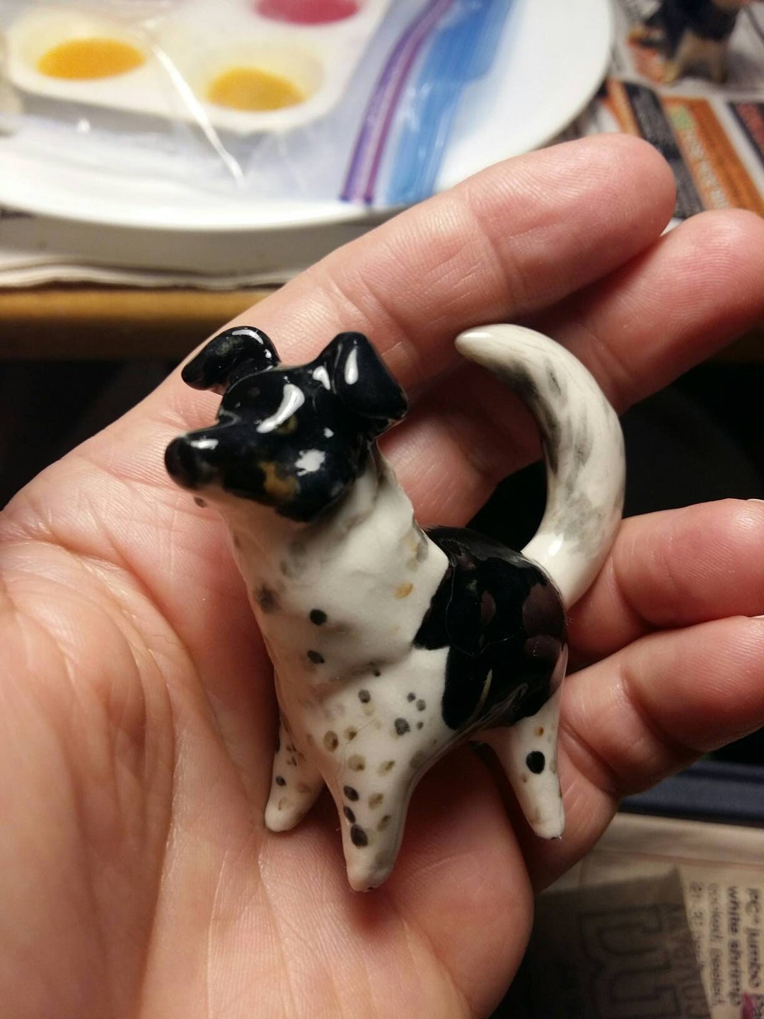 Custom Order Detailed Porcelain Dog Pet Portrait, Custom Miniature Dog ...