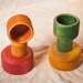 Wooden Rainbow Pyramid Stacking & Nesting Bowls Cups Colorful - Etsy