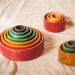 Wooden Rainbow Pyramid Stacking & Nesting Bowls Cups Colorful - Etsy