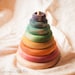 Classic Wooden Rainbow Pyramid Stacking Toy Colorful - Etsy