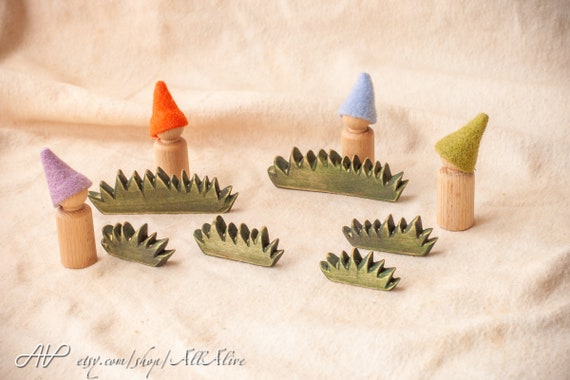 Wood Forest Smaller Toy Set Grass Set 6 Pcs. Wooden Grass - Etsy
