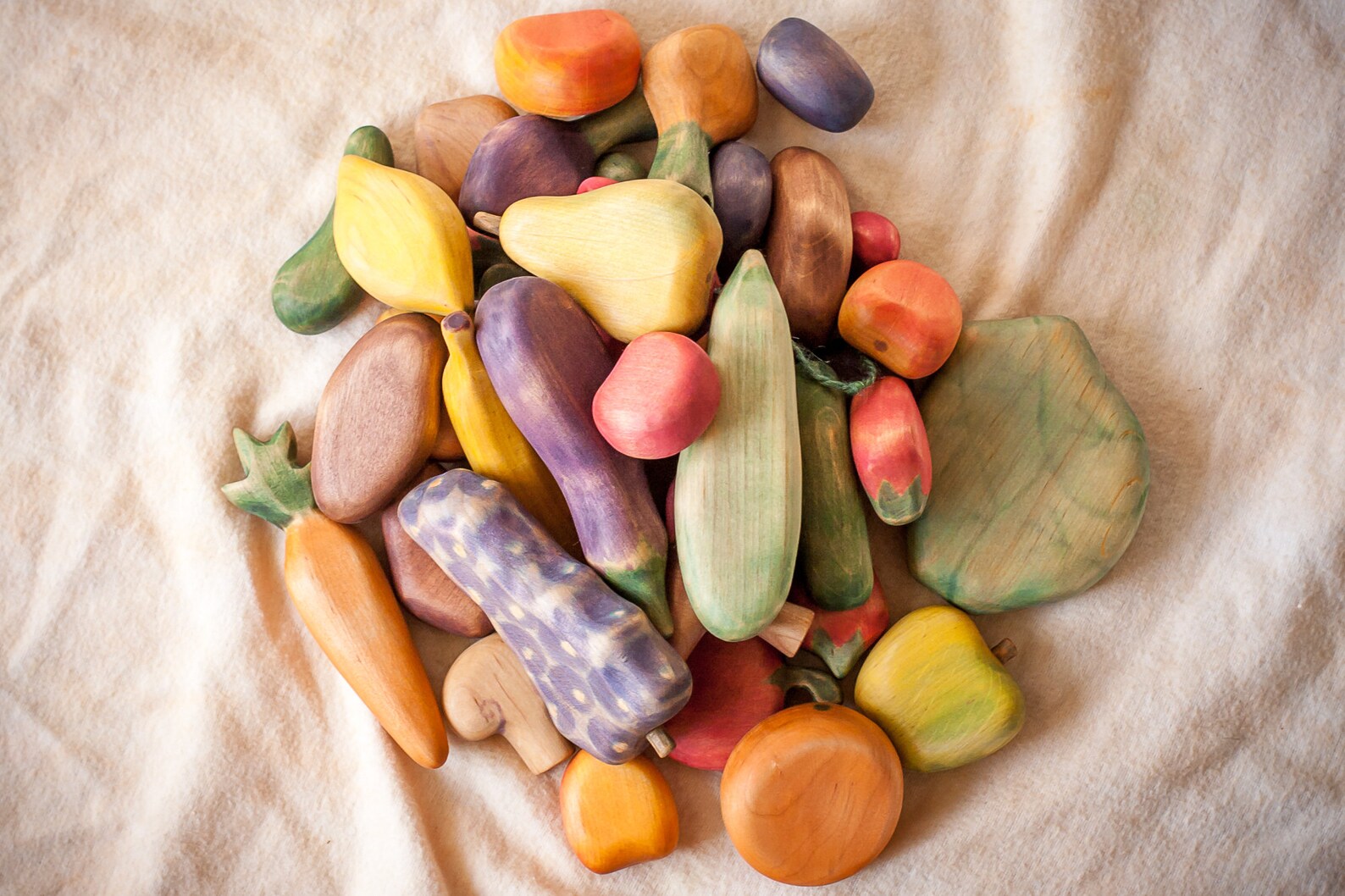 Wood Play Food Fruit Vegetable Huge Toy Set 40pcs. Wooden - Etsy