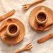 Wood Play Food - Wooden Toy Flatware Cutlery Set With Teacup - Plate ...