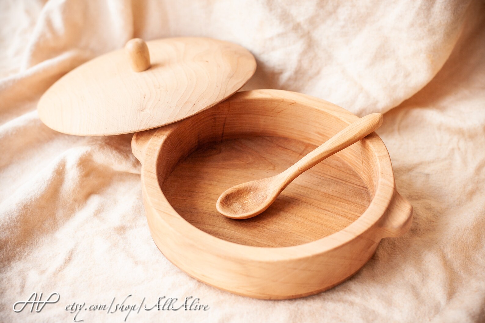 Wooden Toy Big Pot With Lid Wood Play Food Children - Etsy