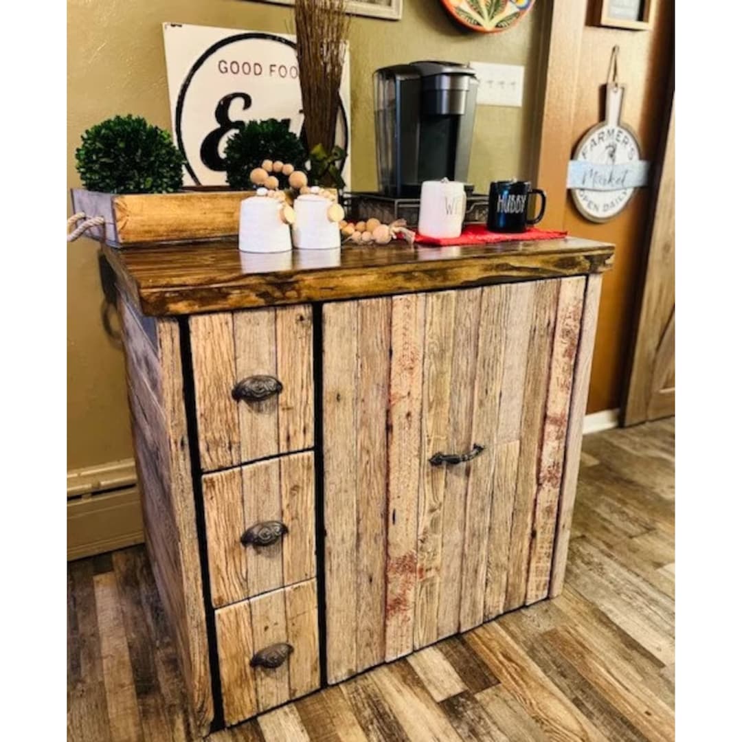 Double Trash Can Cabinet-pull Out Trash Can Cabinet-coffee Bar-wine Bar ...