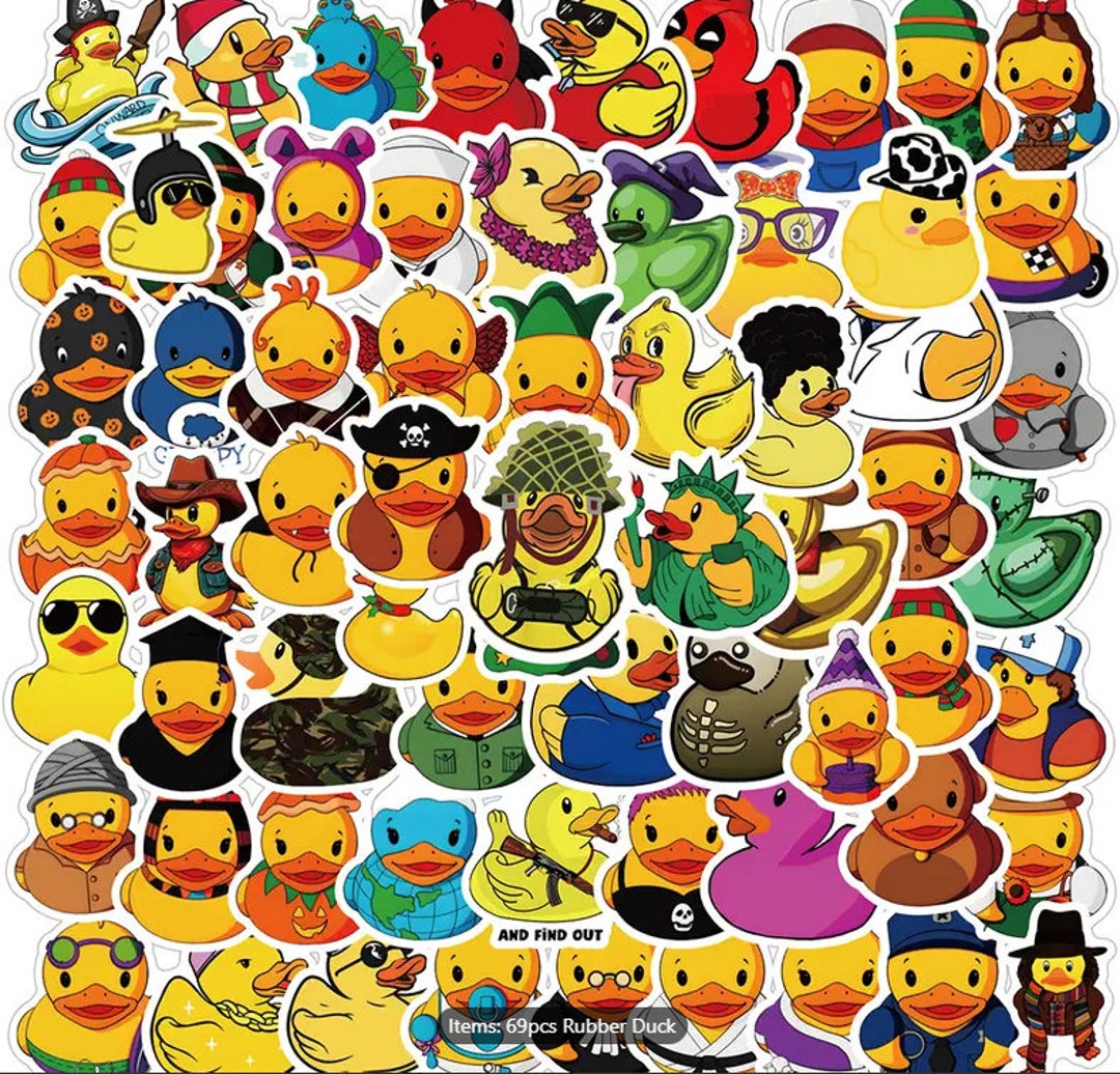 Rubber Duck Love Doodle Cool Aesthetics Cute Funny Cartoon Decals ...