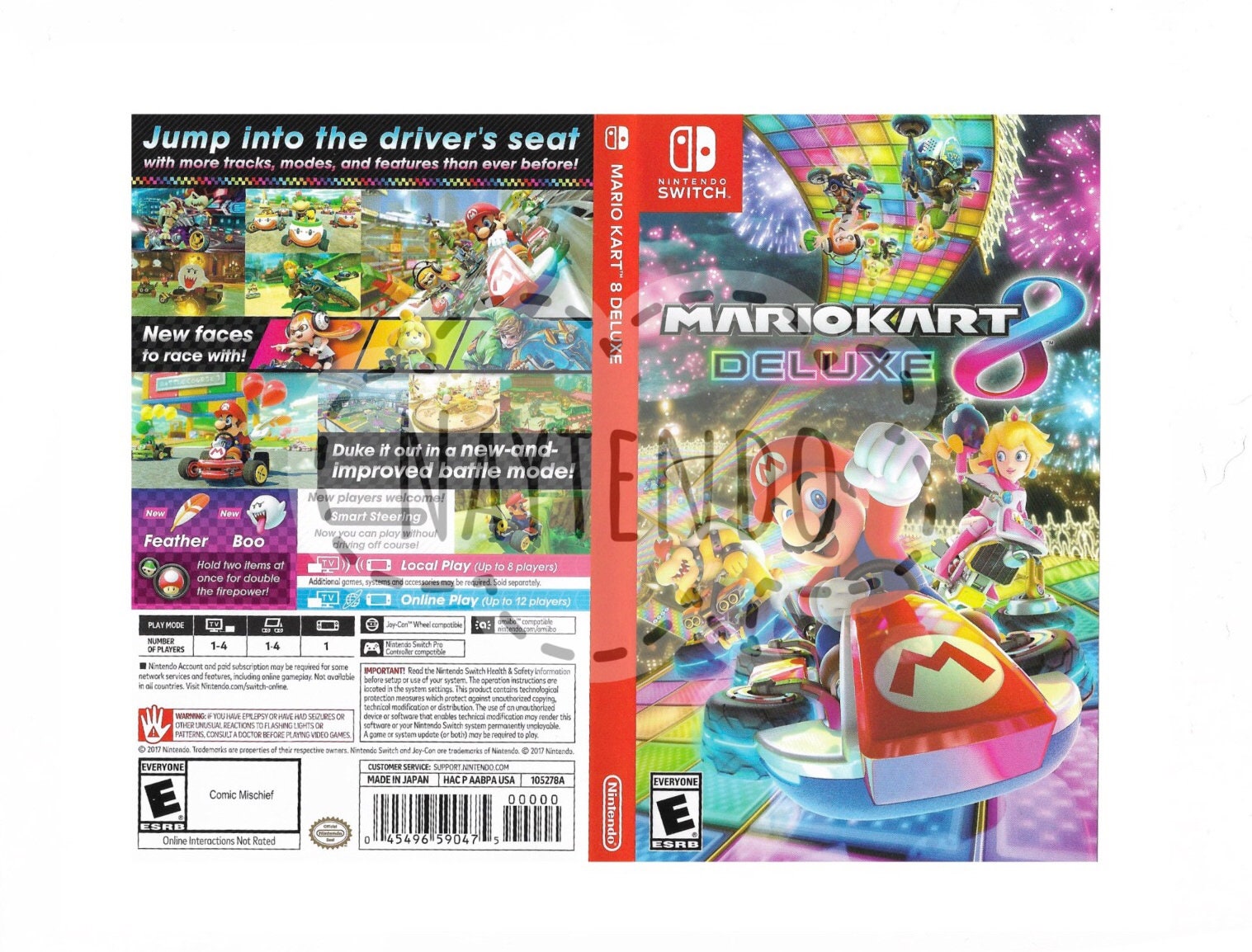 Custom Nintendo Switch Art Cover w/ Game Case Mario Kart 8 | Etsy