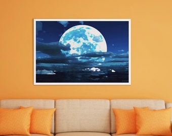 Blue Moon PRINTABLE DOWNLOADABLE DIGITAL - Etsy