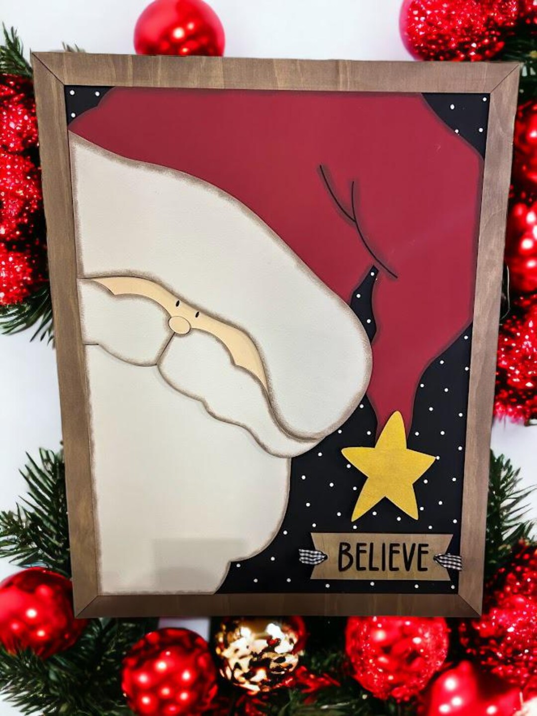 Santa Believe Mantle Sign - Etsy