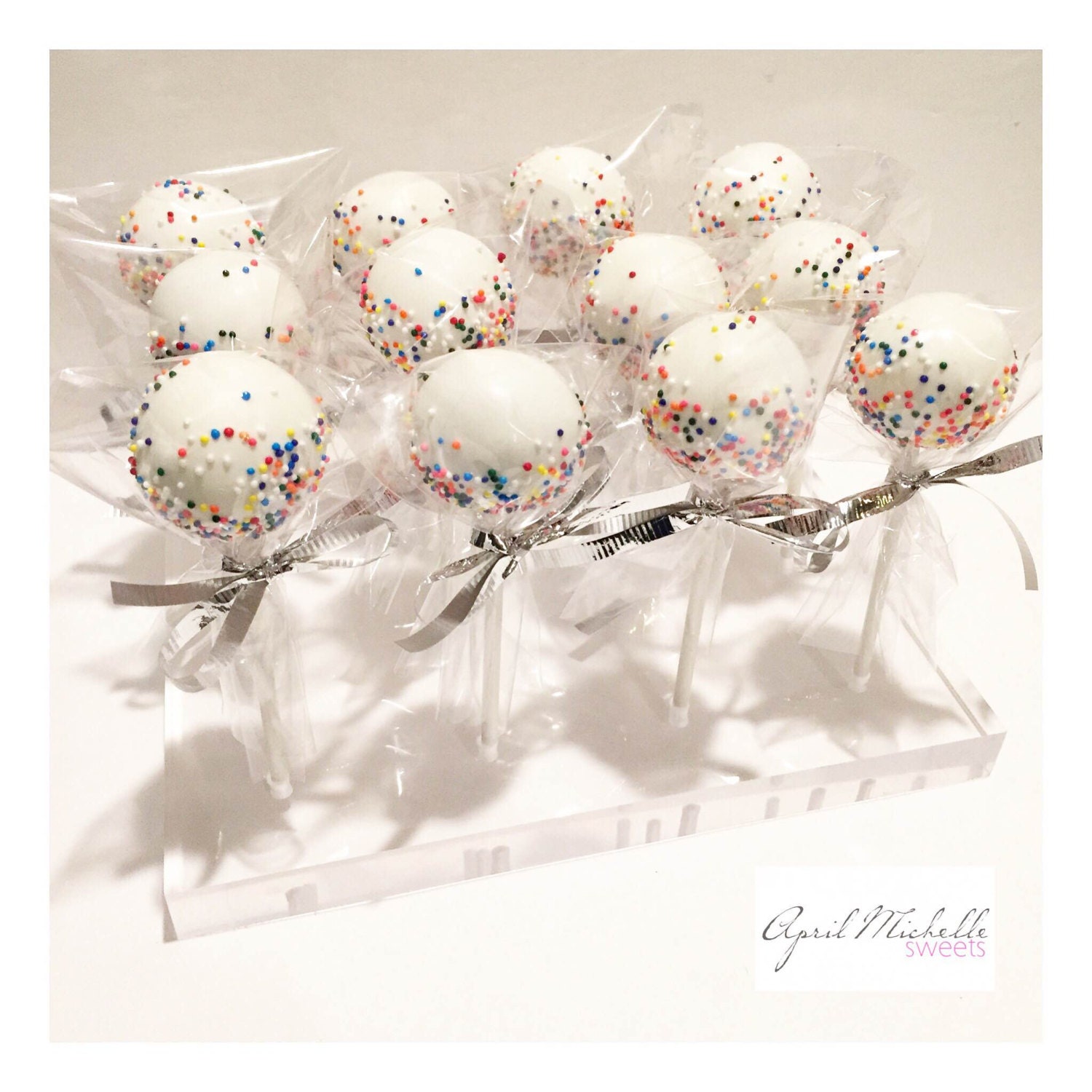 12 Hole Clear Acrylic Cake Pop Stand / Push Pop Stand / Cake Pop Holder ...