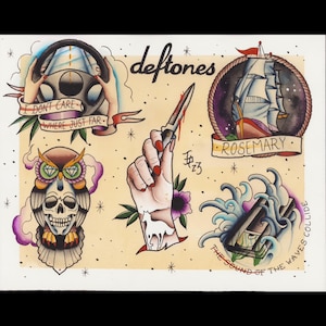 Full Music Set Tattoo Flash - Etsy