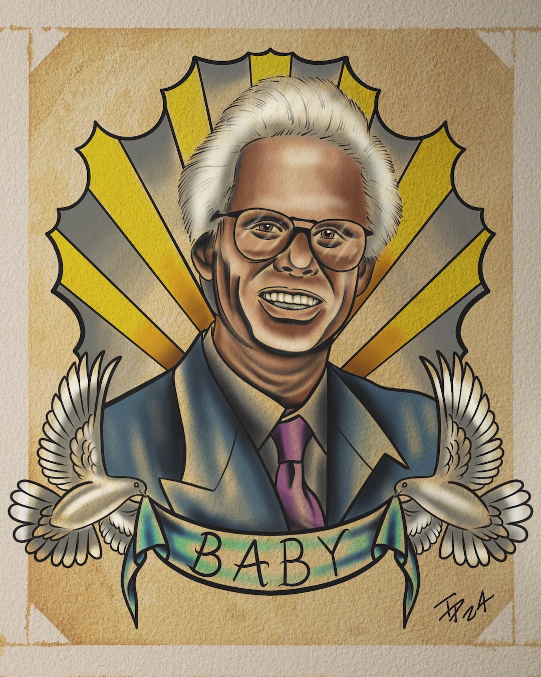 Uncle Baby Billy Tattoo Flash - Etsy