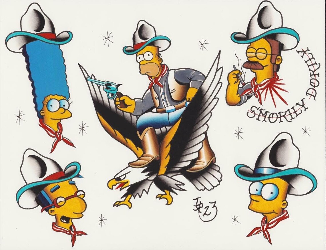 Simpsons Tattoo Flash - Etsy