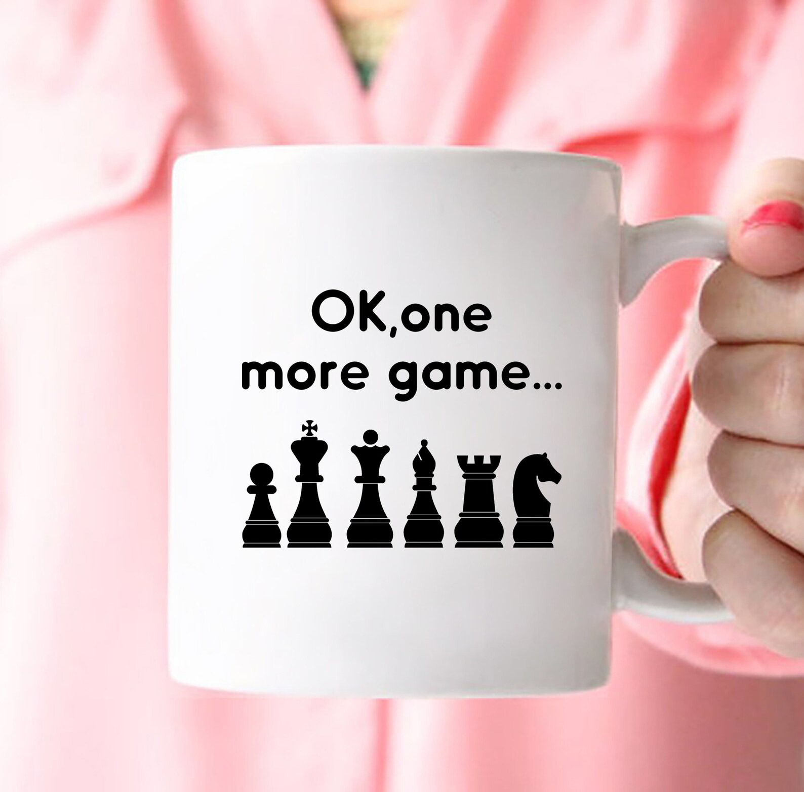 Chess Mug, OK One More Game, Chess Coffee Mug, Chess Player Mug, Funny ...