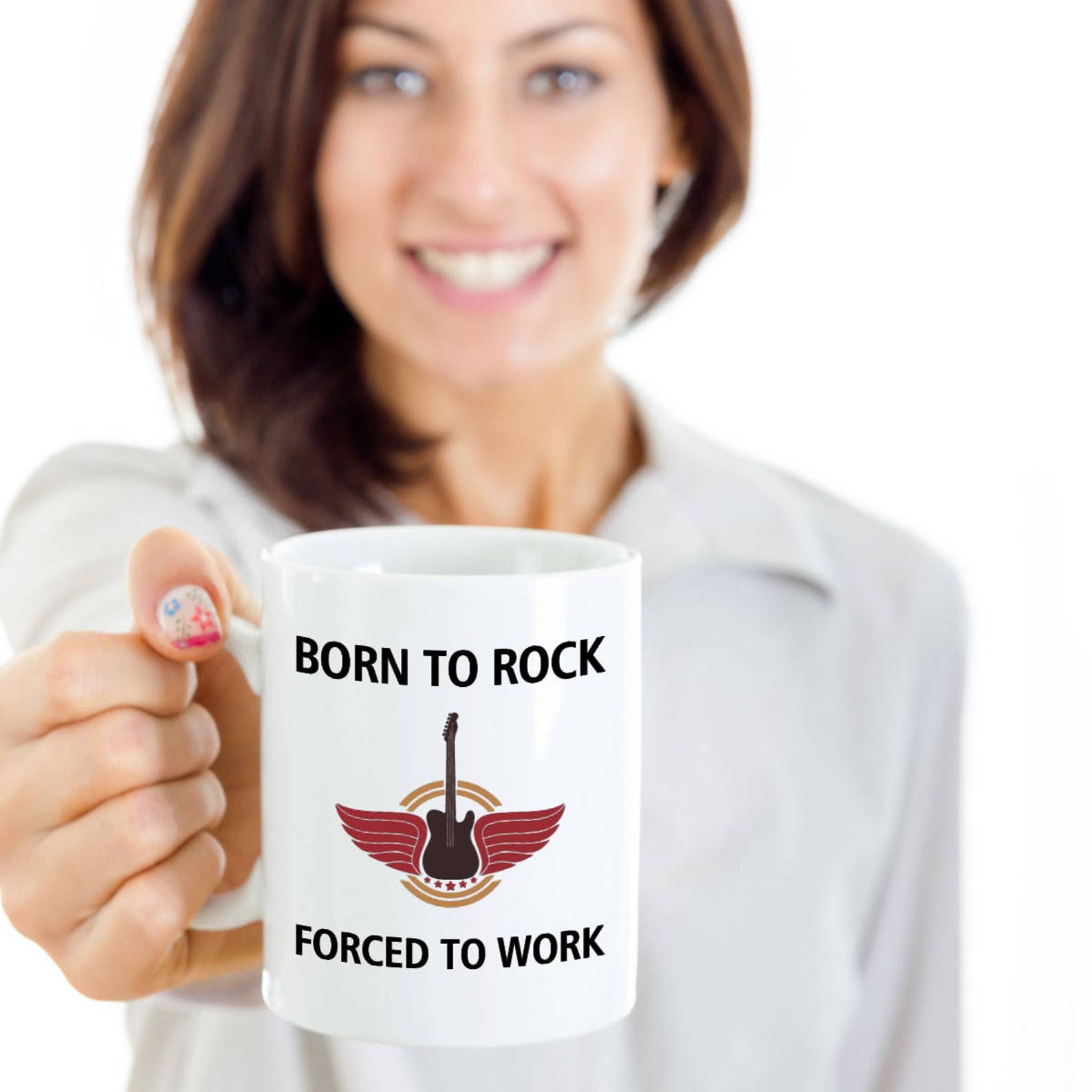 Rock Mug Born To Rock Forced To Work Guitar Mug Rock Band | Etsy