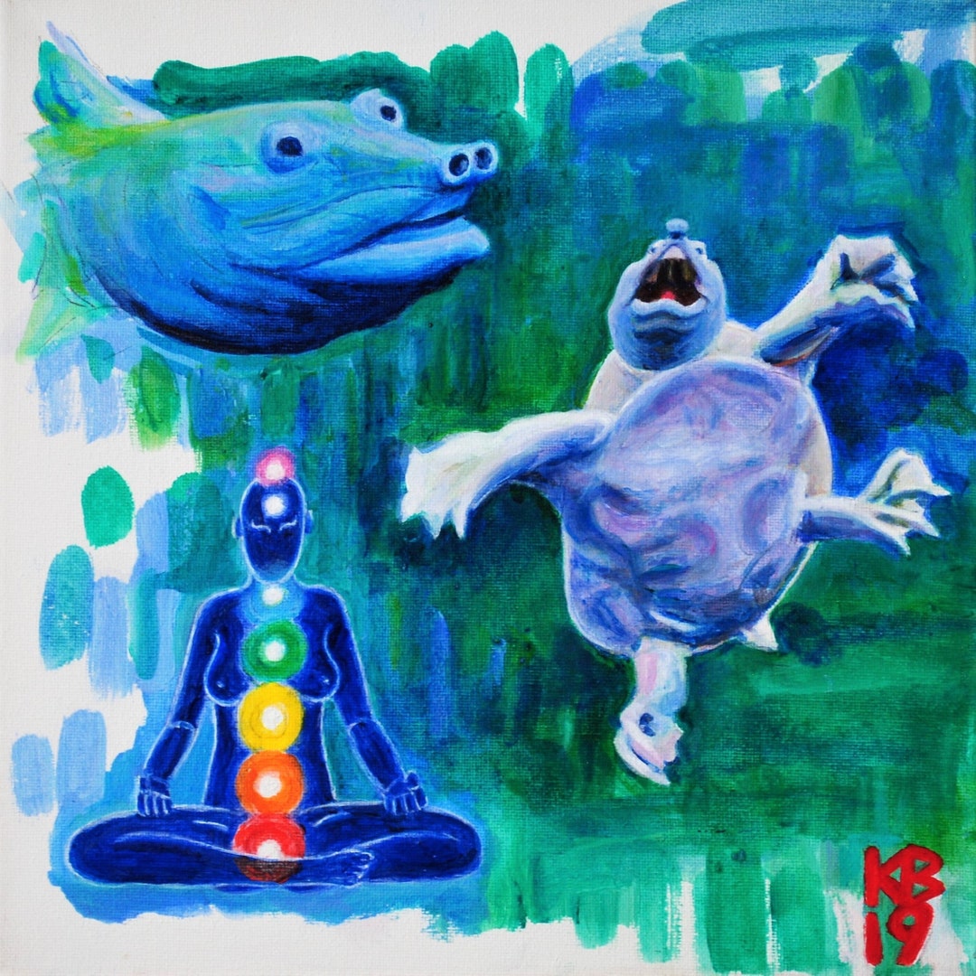 Psychic Ninja Turtle Woman Card, 15cm X 15cm, Blank Inside With ...