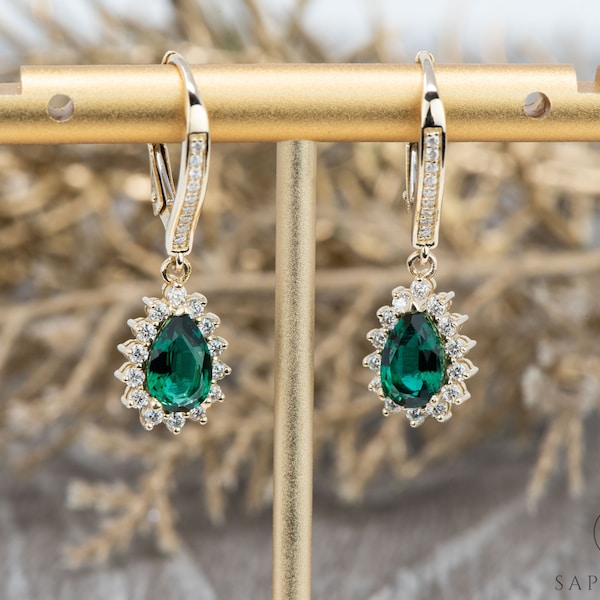 Emerald Drop Earring - Etsy