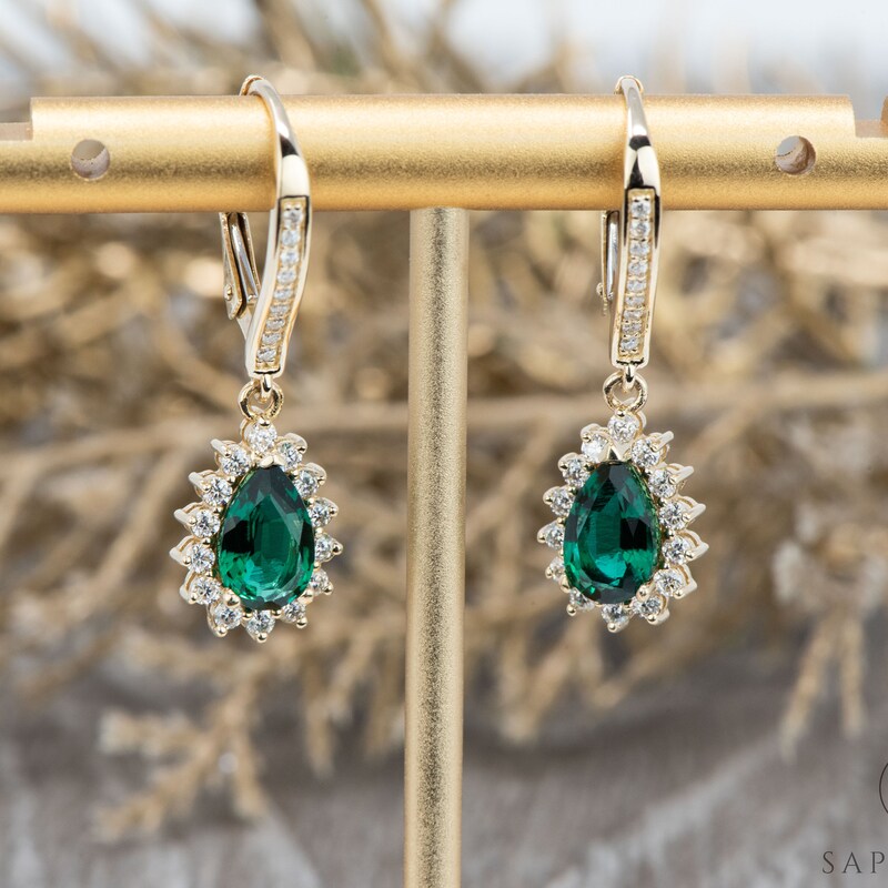 Emerald Drop Earring - Etsy