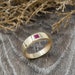 Mens Ruby Wedding Band, Princess Cut Ruby Mens Wedding Band, Solid Gold ...