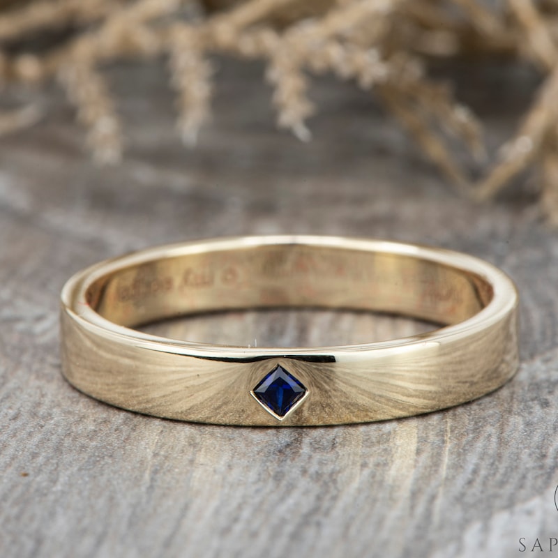 Mens Blue Stone Gold Ring - Etsy