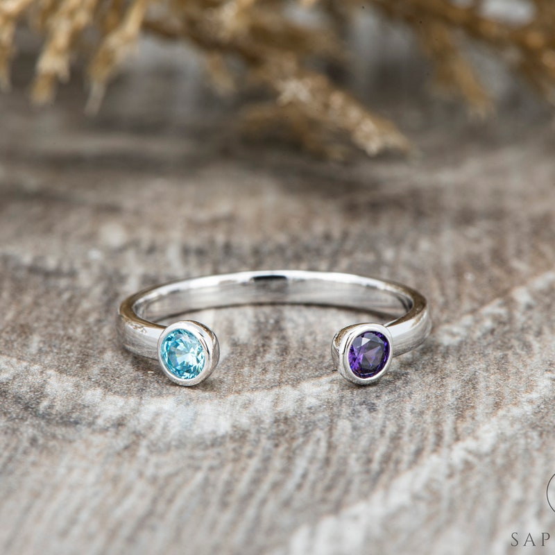 Two Stone Ring - Etsy