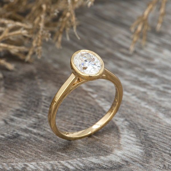 Bezel Solitaire - Etsy