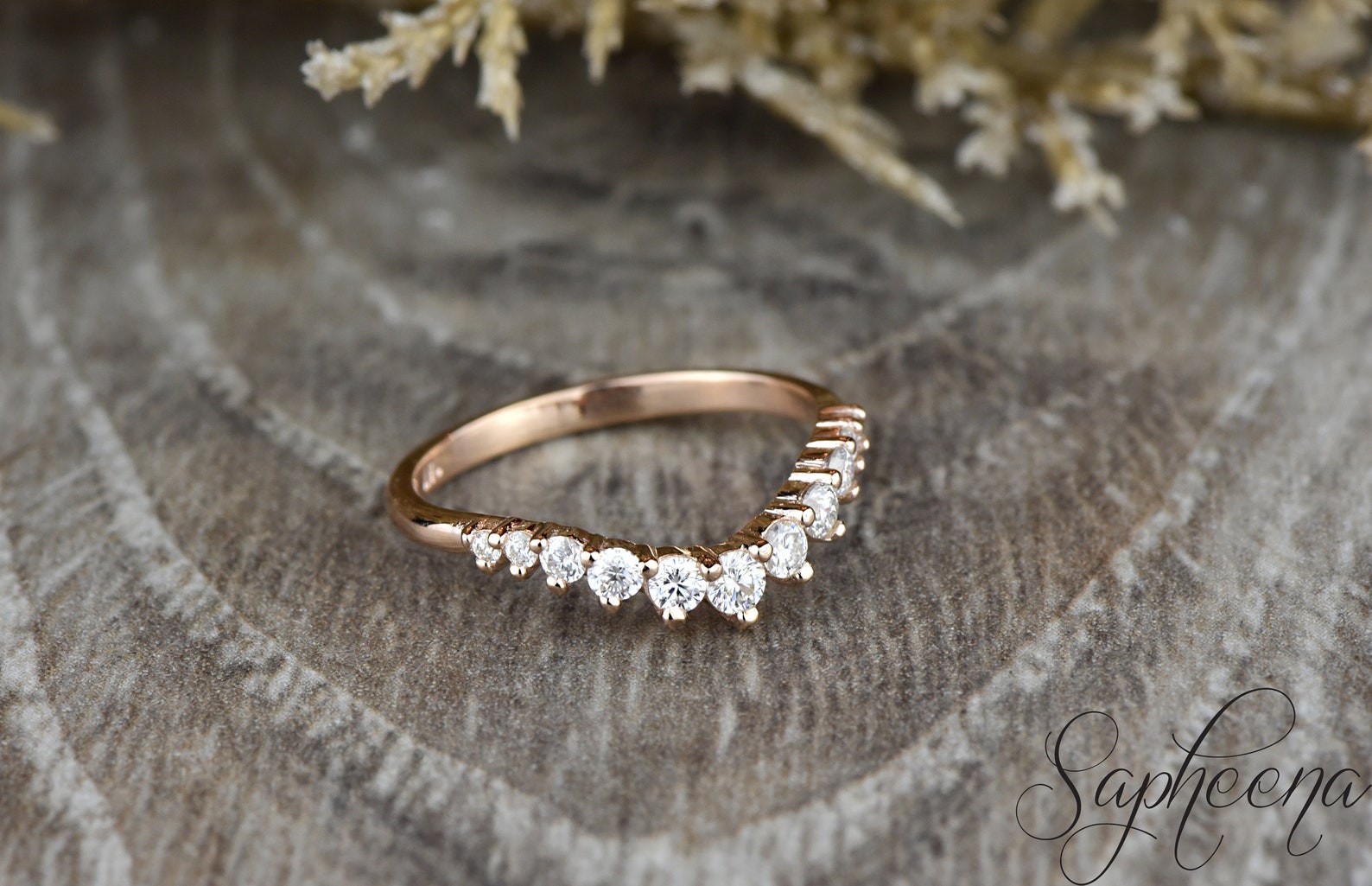 Blue Topaz Curved Wedding Band Blue Topaz Tiara Band Solid - Etsy