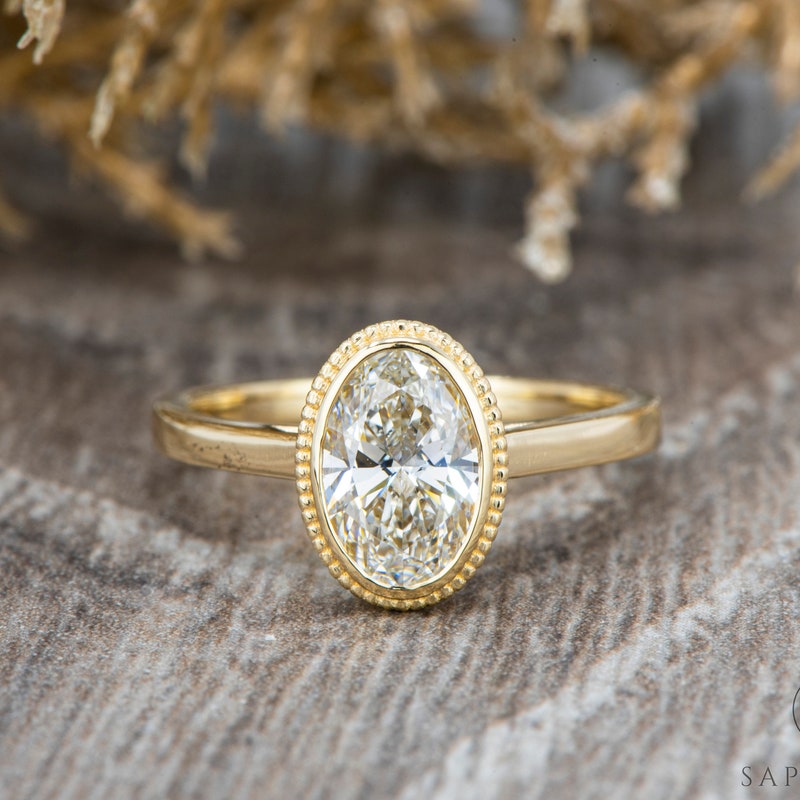 Diamond Bezel Ring - Etsy