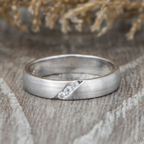 Mens Diamond Channel Ring - Etsy