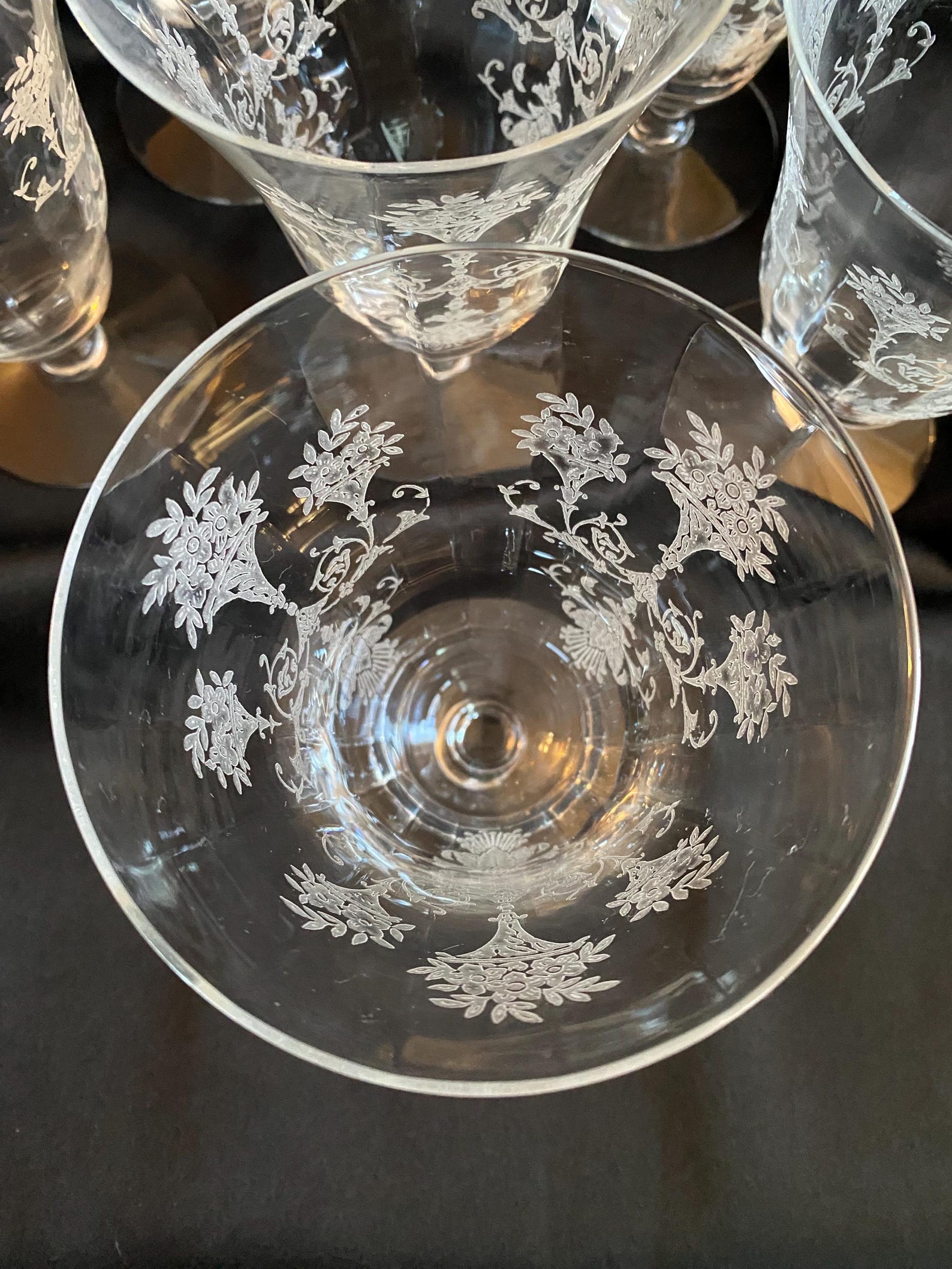 Etched Iced Tea Glasses/morgantown Glassware/mayfair/set of 7 - Etsy