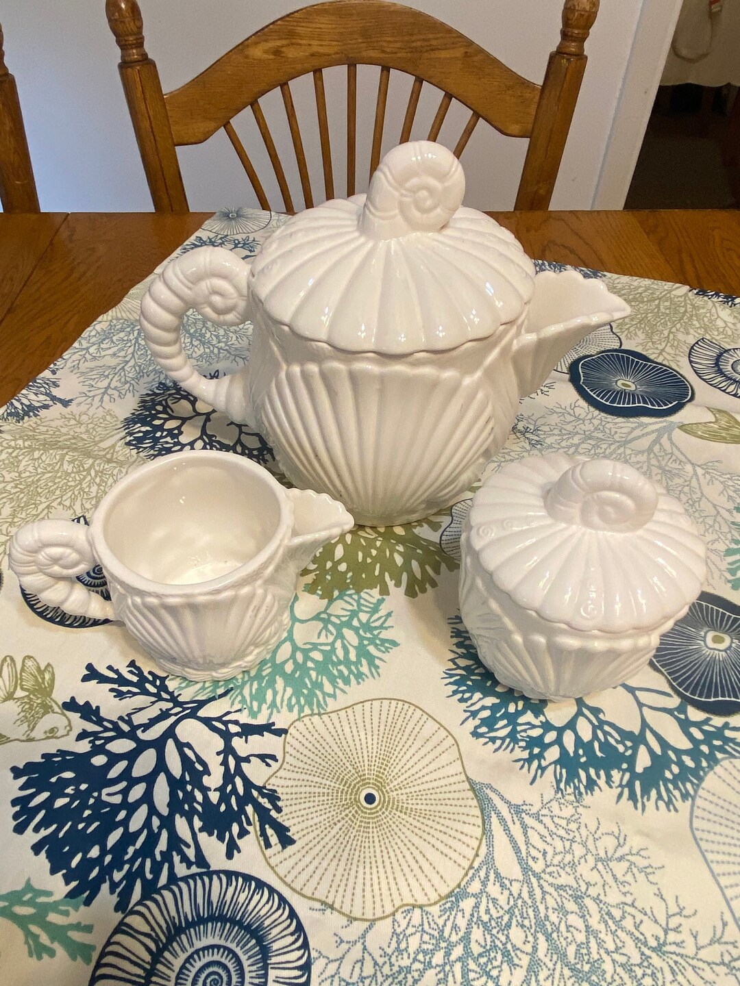 Cardinal Inc Ceramic SEASHELL Tea Set/vintage 3 Piece Set/ - Etsy