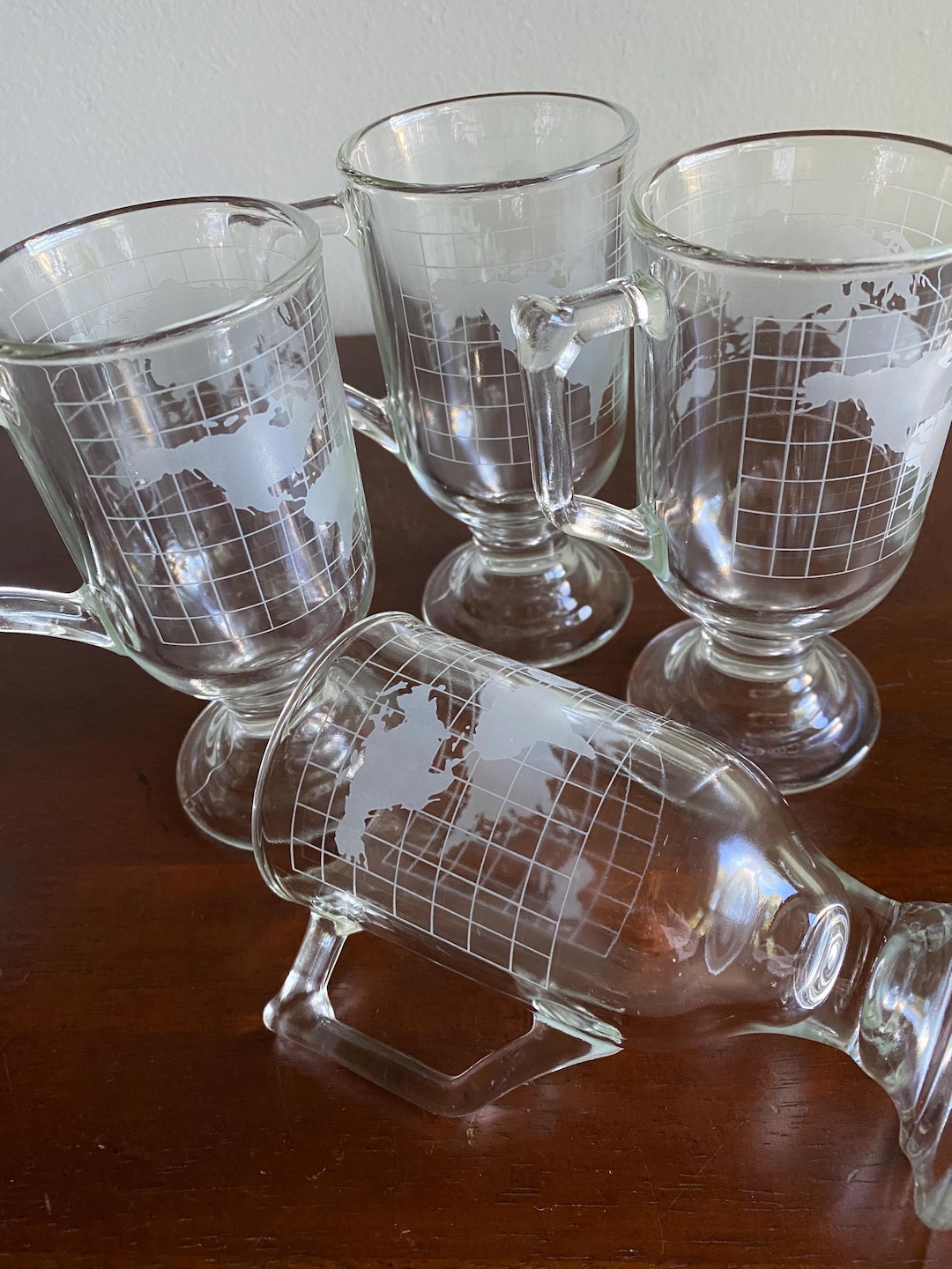 Nescafé World Globe Glass Coffee Mugs/set of 4/gift for Him - Etsy