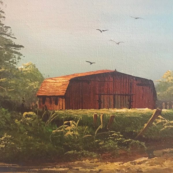 Barn Oil Painting Etsy