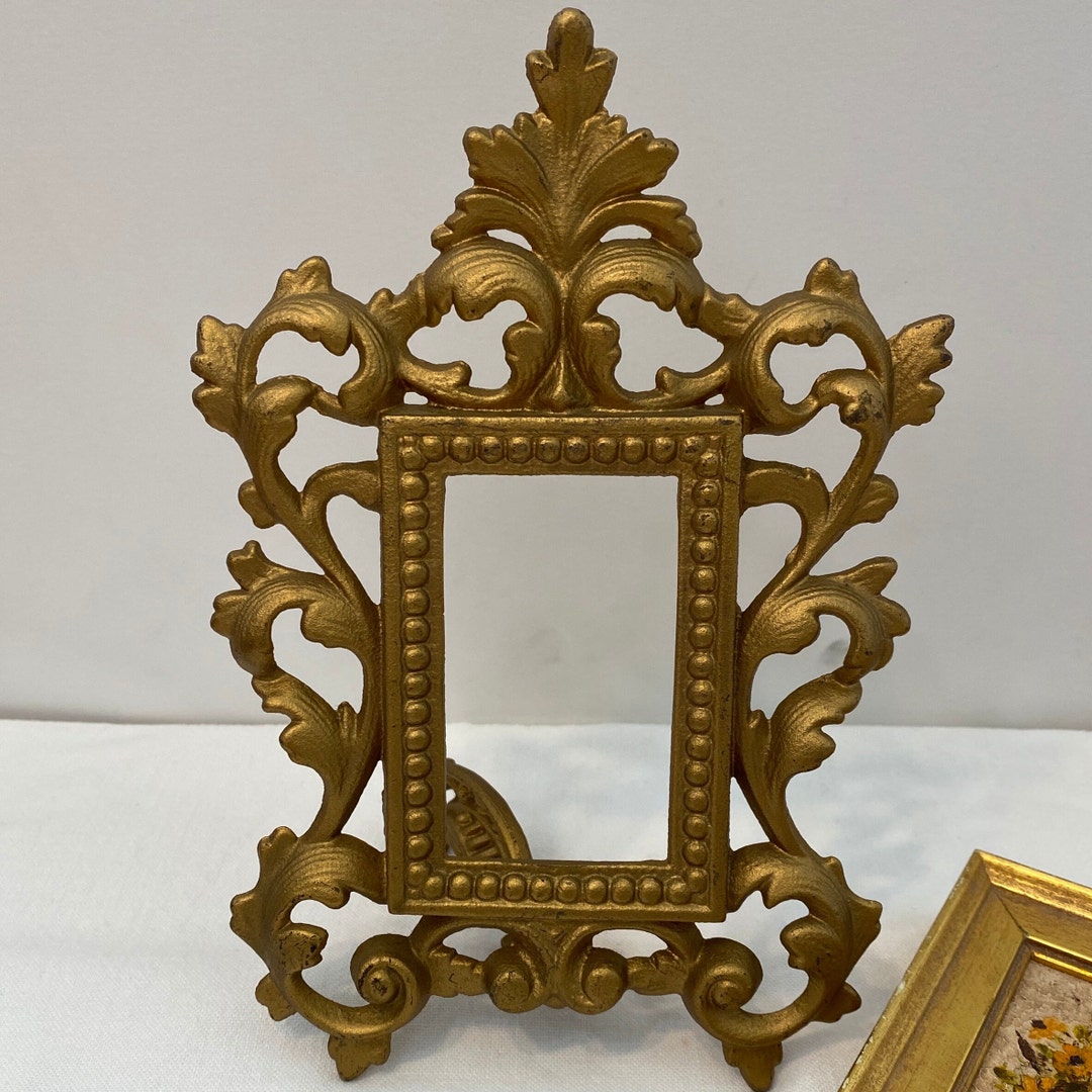 Vintage Victorian Gold Gilt Cast Iron Ornate Frame/ JM 54 - Etsy