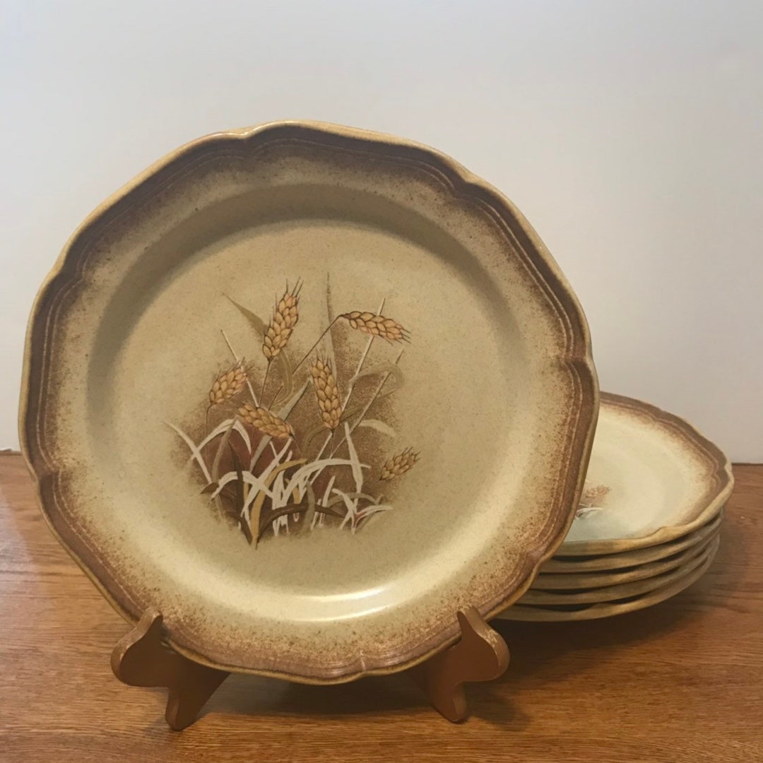 Vintage Mikasa Dinner Plates From 1970's Pattern Whole Wheat Granola E ...