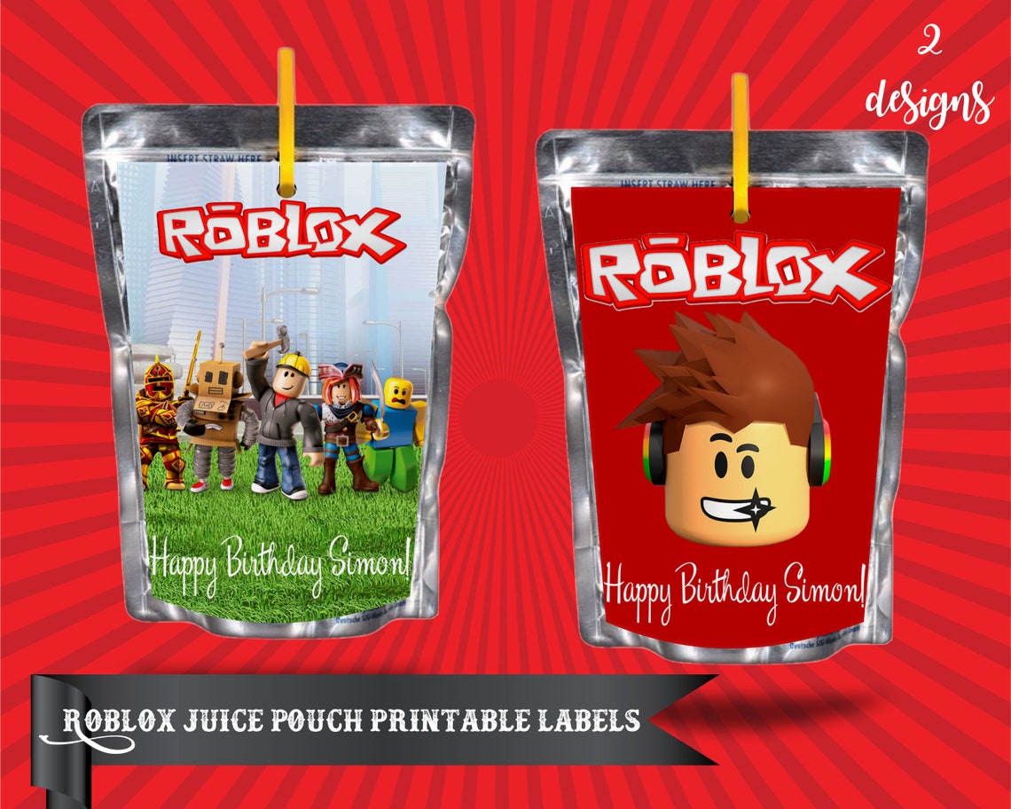 ROBLOX JUICE Pouch LABELS- Printable Juice Pouch Labels- Roblox ...