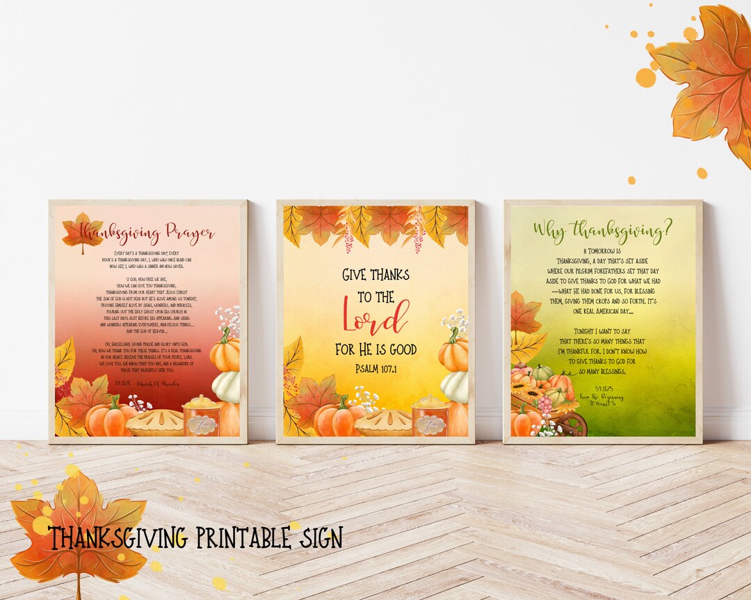 3 Thanksgiving SIGNS 8x10'' Printable Signs - Etsy