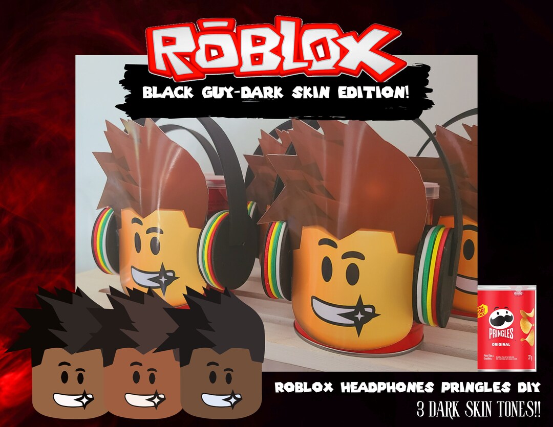 ROBLOX DARK Skin Pringles Headphones - PRINTABLE Template to Create ...