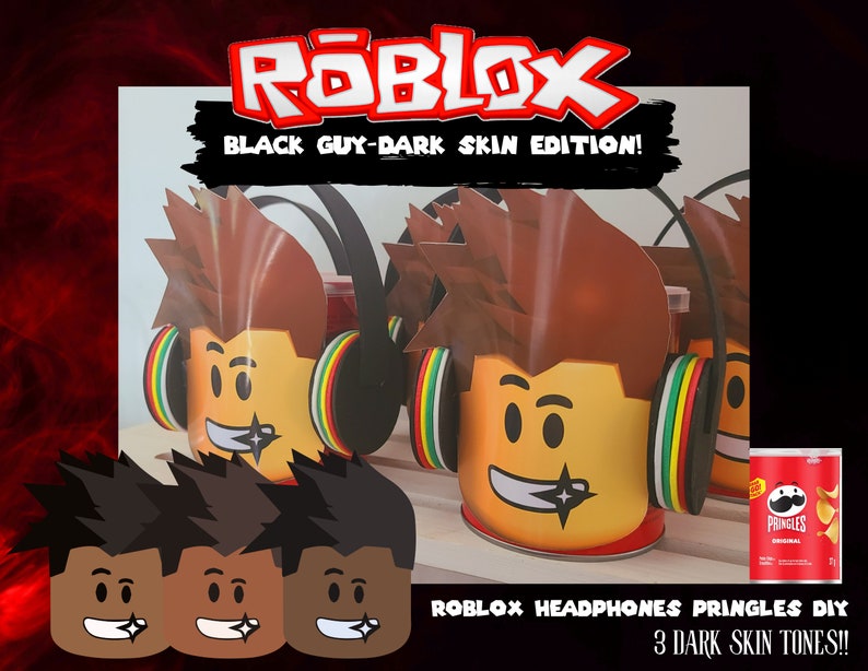 ROBLOX DARK Skin Pringles Headphones PRINTABLE Template to Create ...