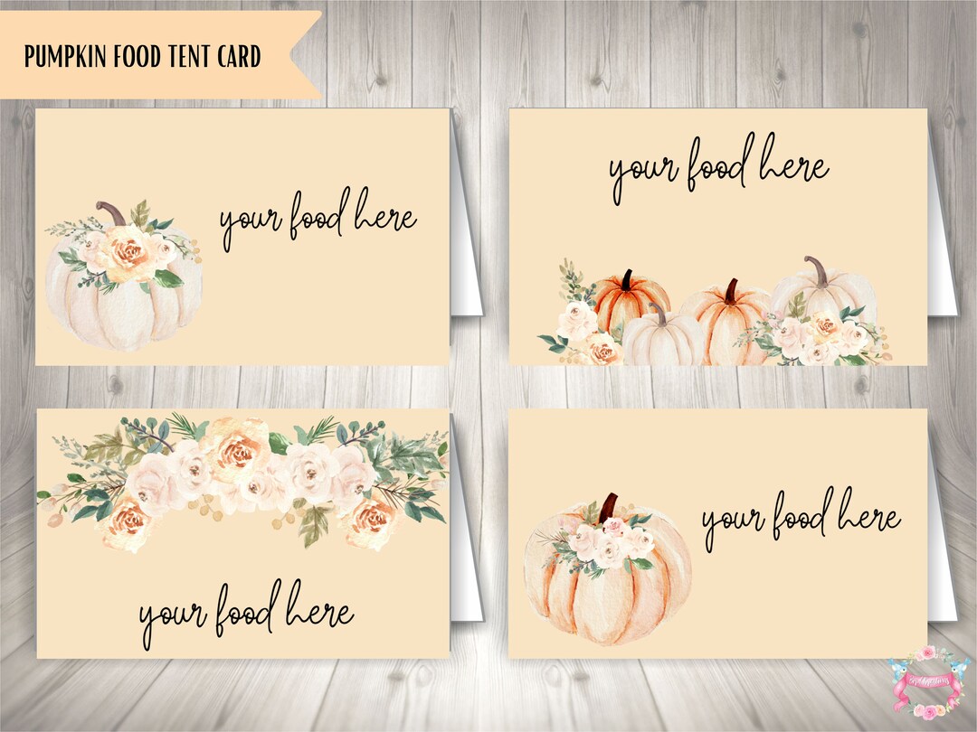 PUMPKIN FOOD Tent Card- Printable Food Labels- Our Little Pumpkin is ...