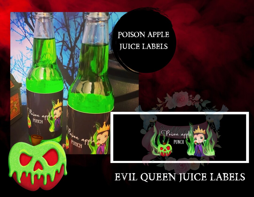 POISON APPLE Juice Labels Printable Bottle Labels Villains - Etsy