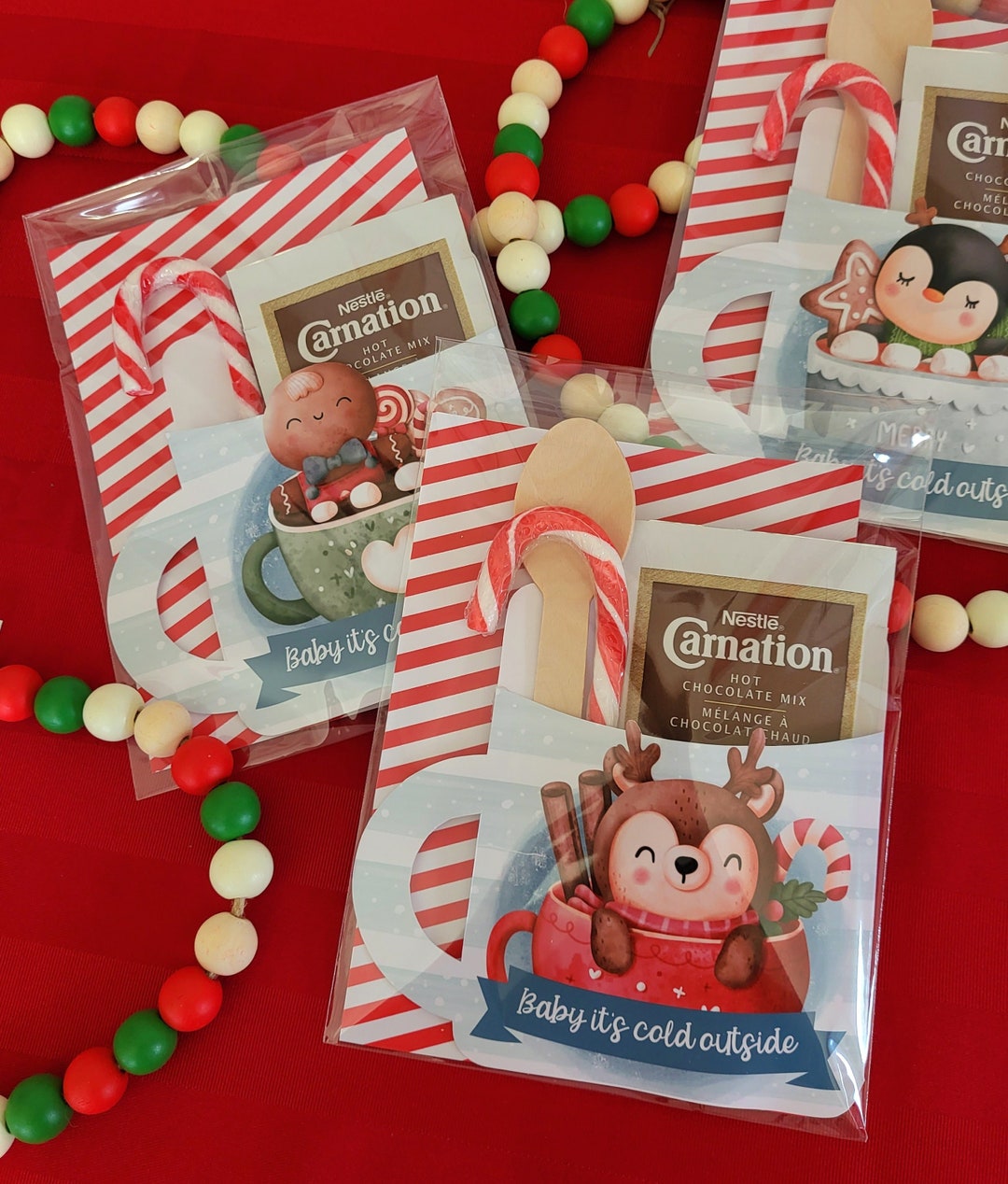 CHRISTMAS Hot Cocoa Favor Gift- PRINTABLE Hot Chocolate Mug Diy Gifts ...