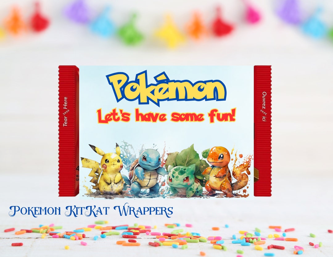 POKEMON KITKAT Printable Wrappers- Pokémon Printable Chocolate Bar ...