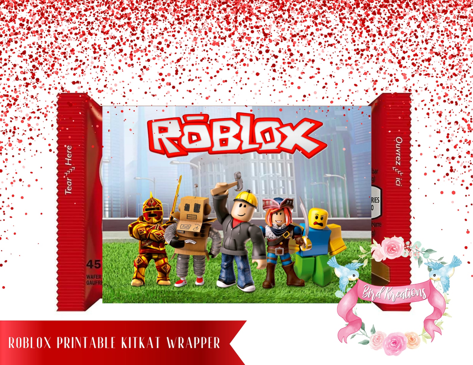 ROBLOX Printable KITKAT WRAPPER Printable Labels All Around Chocolate ...